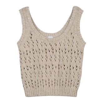 Eleventy Durchbrochenes Oberteil - - Tops - Damen - Beige - S