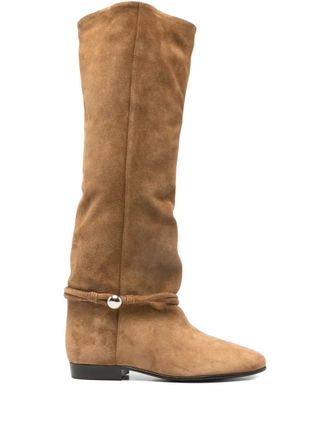 Isabel Marant bottines &agrave; d&eacute;tail nou&eacute; - Marron