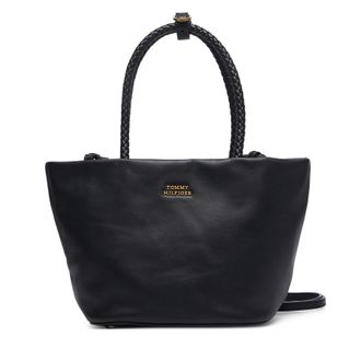 Tommy Hilfiger Handtasche Tommy Hilfiger Th Marina Bucket Leather AW0AW18739 Schwarz