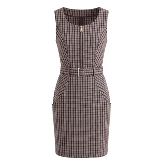 Trussardi &Auml;rmelloses Etuikleid mit Karomuster - - Dresses - Damen - Schwarzk - S