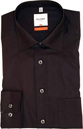 Olymp Chemise moderne Modern Fit &agrave; manches extra longues - noir - taille col: 45