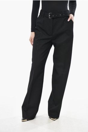 Prada Gabardine Palazzo Trousers with Belt size 42