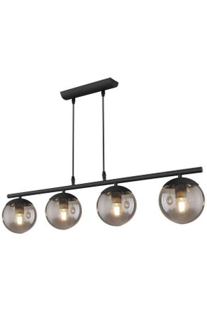 Novel Hängeleuchte, Schwarz, Metall, Glas, 15x120x90 cm, Lampen & Leuchten, Innenbeleuchtung, Hängelampen