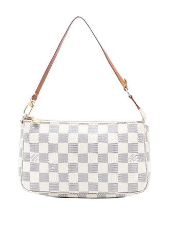Louis Vuitton 2007 Damier Azur Pochette Accessoires Schultertasche - Wei&szlig;