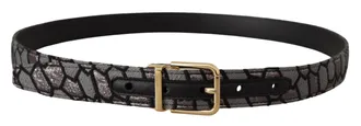 Dolce & Gabbana Mens Multicolor Patchwork Leather Gold Jaquard Belt