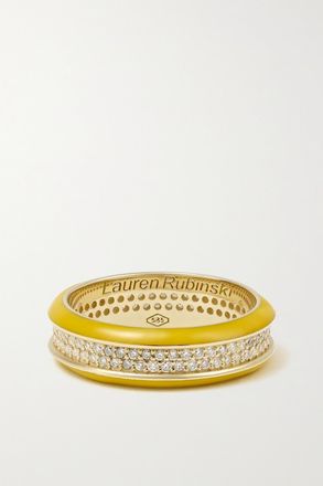 Lauren Rubinski Ring Aus 14 Karat Gold Mit Emaille Und Diamanten