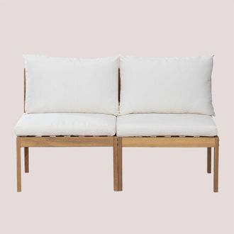 Sklum Sklum - 2-teiliges modulares Gartensofa aus Filips-Akazienholz Gardenia Wei&szlig;