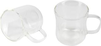 Bergner Set of 2 230 ml double walled glasses - Borosilicate - For coffee and tea lovers - Easy to wash - Microwave and dishwasher safe