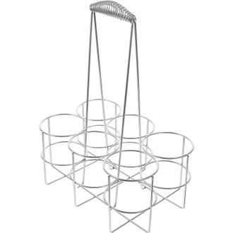 NUOBESTY Tragbarer Bierflaschentr&auml;ger aus Metall Gro&szlig;er Bierflaschenhalter f&uuml;r Partys und Alltag Bierkorb mit Stabilem Griff Vielseitiger Flaschenorganizer f&uuml;r