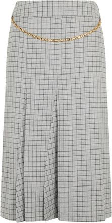 Malo plaid pleated midi skirt - Grau