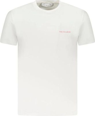 Trussardi Homme, Tops, Blanc, Taille: XL T-shirt en Coton Blanc pour Homme
