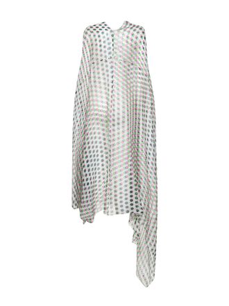 Dries Van Noten Womens Cape-Style Dress Ecru Silk Multicolour