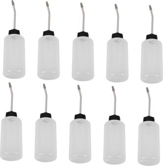 NUOBESTY 10 Stück Teiliges Nähmaschinen Ölspender Kunststoffflaschen mit Robustem Eisenspitze Präziser Ausgießer für Kontrolliertes Ölen Zuhause und Industrie 