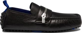 Burberry Homme, Chaussures, Noir, Taille: 40 EU Leather Zipper Mocassins