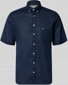Fynch-Hatton Slim Fit Freizeithemd aus Leinen-Baumwoll-Mix