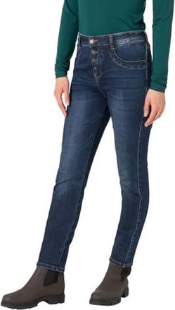 Timezone Jean 7/8 Regualr RAVENTZ 7/8 pour femme, taille haute, coupe droite, bleu, 3043-3735 Fierce Blue Wash, 26W / 30L
