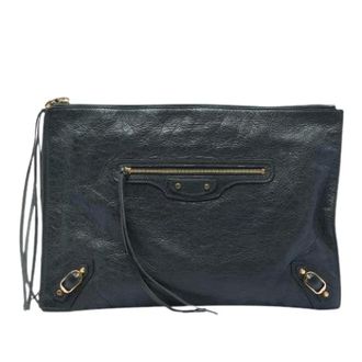 Balenciaga Sac pochette vintage doccasion - Femme - Pre-owned - Gris - Taille: ONE Size