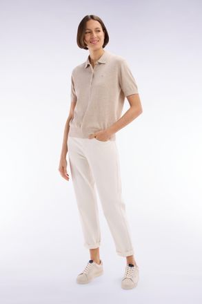 Eden Park Jean 5 Poches En Denim Stretch Beige Coupe Comfort