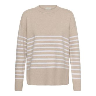 Kaffe Rundhals-Strickpullover - - Knitwear - Damen - Beige - XS