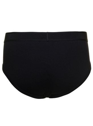 Tom Ford Logo-Embroidered Waistband Briefs - Black