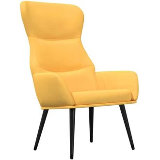 vidaXL Chaise de relaxation Jaune moutarde Tissu Vidaxl