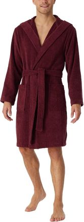 Schiesser Herren Bademantel mit Kapuze Frottee 100 cm Länge - Bio Baumwolle