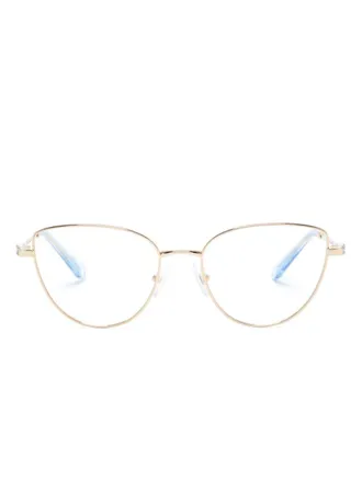 Swarovski Cat-Eye-Brille mit Kristallen - Gold