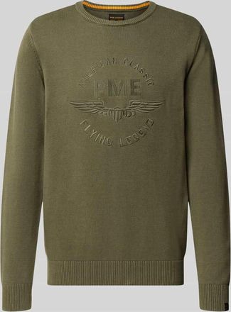 PME Legend Strickpullover aus reiner Baumwolle mit Logo-Stickerei