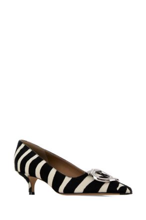 Ferragamo Womens Printed Calf Hair Lara 40 Pumps Kasbabianconero Scarpe Con Tacco High Heel Shoes