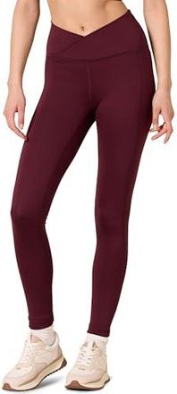 Amazon Essentials Build Your Own - Legging Studio Sculpt à taille croisée, pleine longueur (Déjà Core 10) Femme, Bordeaux Foncé, XS