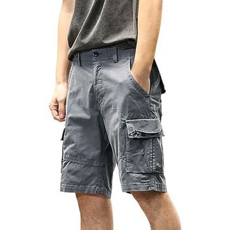 Generic Short cargo pour homme - Style d&eacute;contract&eacute; - Entra&icirc;nement d&eacute;t&eacute; - Confortable - Pour lext&eacute;rieur - Couleur unie - Coupe ample, Gy1., 28