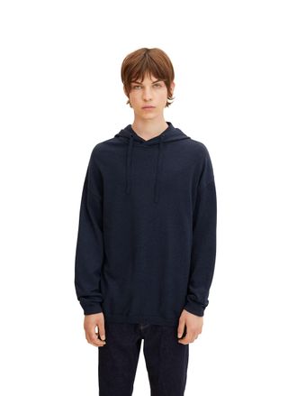 Tom Tailor Herren Hoodie aus Strick 1032314, 10668 - Sky Captain Blue, XS