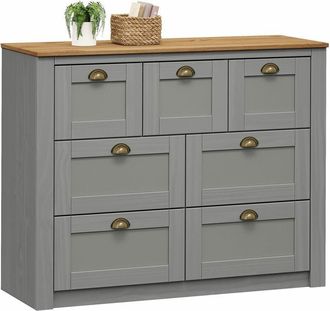 IDIMEX Commode chambre bolton l 110 cm en bois massif - Gris