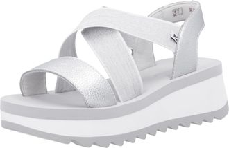 Rieker Damen W3053 Keilsandaletten, Silber/Platin 90, 38 EU