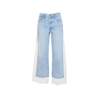 Mother Nacho Double Dip Nerdy Fray Wide Jeans - - Jeans - Damen - Blau - W26