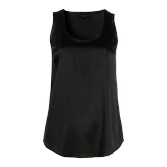 Brunello Cucinelli Seiden Stretch Top Schwarz - - Tops - Damen - Schwarzk - L