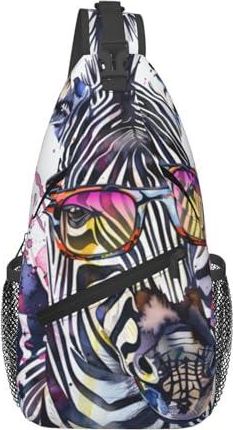 Generic Sac &agrave; bandouli&egrave;re z&egrave;bre avec lunettes - Sac &agrave; bandouli&egrave;re de voyage pour homme - Sac &agrave; dos de randonn&eacute;e