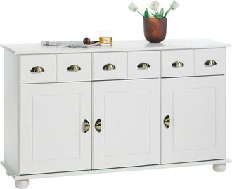 IDIMEX Buffet salle &agrave; manger colmar l 134 cm en bois massif - Blanc