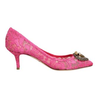 Dolce & Gabbana Taormina Lace Devotion Pumps - - Shoes - Damen - Rosa - 35 1/2 EU