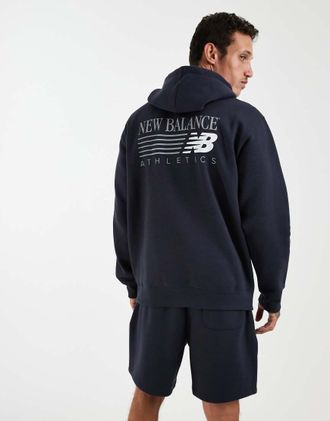 New Balance sweat &agrave; capuche en polaire noir