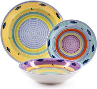Excelsa Esprit Tellerservice, Keramik, mehrfarbig, 18-teilig