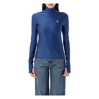 Coperni Femme, Tops, Bleu, Taille: 38 FR Haut col roulé bleu Second Skin