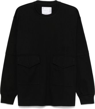 sacai T-Shirt im Layering-Look - Schwarz