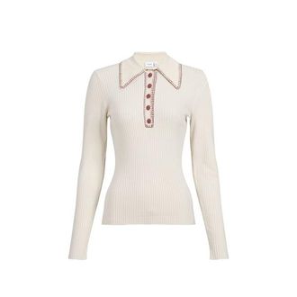 Vila Pull ajust&eacute; en maille c&ocirc;tel&eacute;e &agrave; col polo