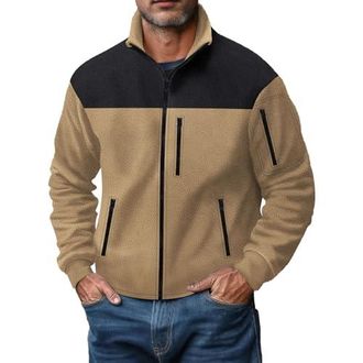 Generico Veste de loisirs pour homme Patchwork avec rabat Veste de transition décontractée Vêtements de sport Coupe-vent Cardigan dextérieur pour automne T-shi