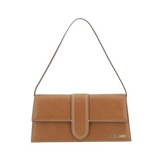 Jacquemus Femme, Sacs, Brun, Taille: ONE Size Sac &agrave; bandouli&egrave;re long en cuir avec plaque monogramme