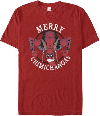 MARVEL Unisex Deadpool Merry Chimichangas Organic Short Sleeve T-Shirt, Rot, XL EU