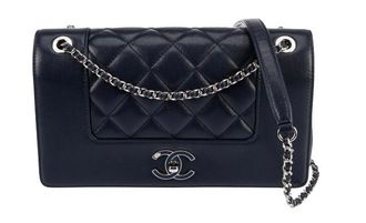Chanel Blue Mademoiselle Single Flap Bag