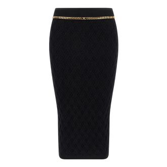 Elisabetta Franchi Femme, Jupes, Noir, Taille: 40 FR Midi Skirt