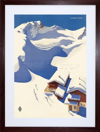Wee Blue Coo The Art Stop TRAVEL WINTER SPORT SNOW SKI CHALET ALPS AUSTRIA FRAMED PRINT PICTURE F12X1551